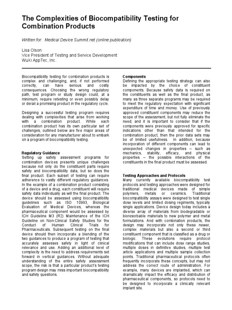 Complexities of Medical Device Testing | PDF | Medical Device ... Complexities of Medical Device Testing | PDF | Medical Device ...