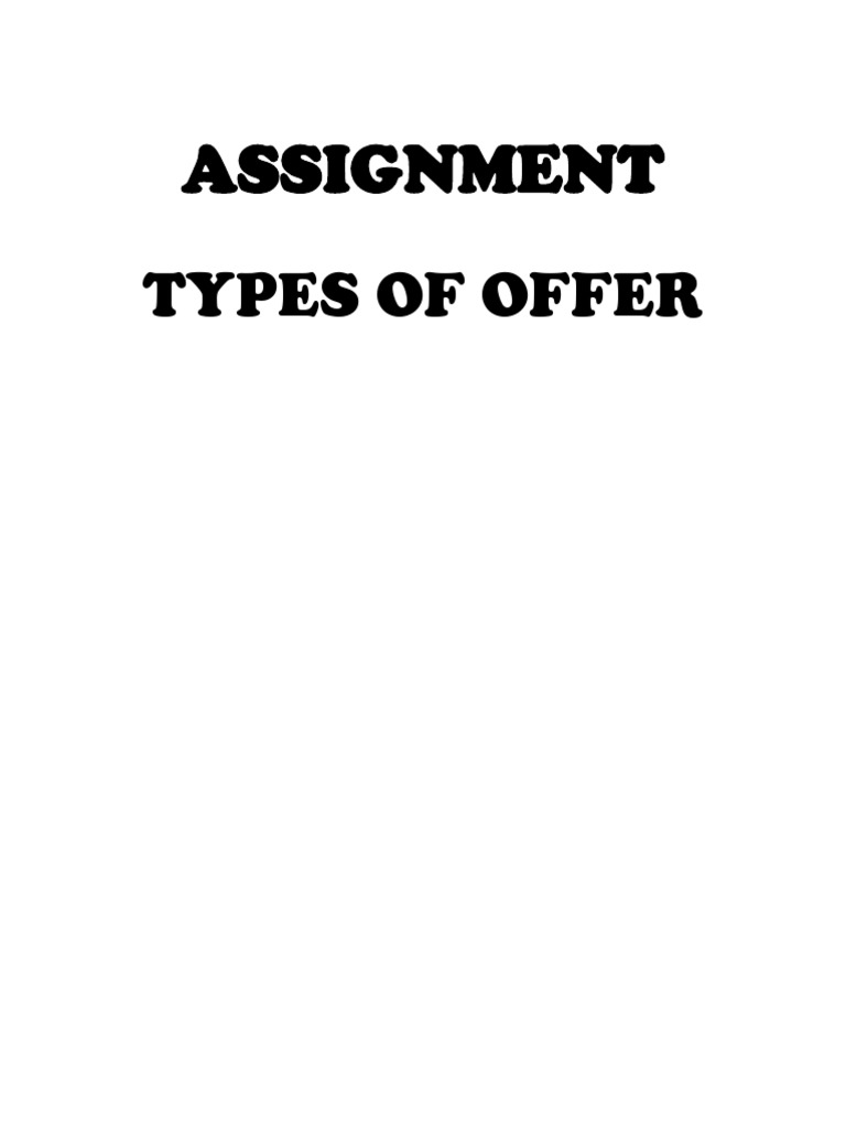 Types of Offer | PDF | Offer And Acceptance | Virtue