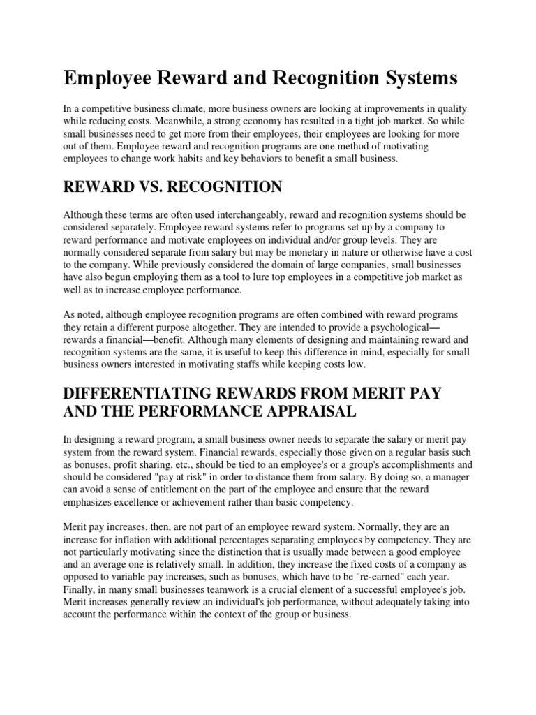 Effective Employee Reward Programs | PDF | Option (Finance) | Stocks
