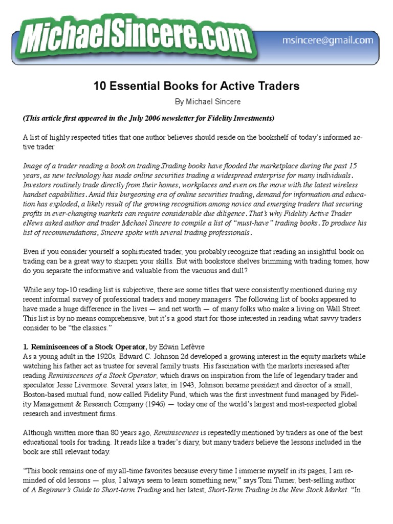 Top 10 Essential Trading Books | PDF | Technical Analysis | Benjamin Graham