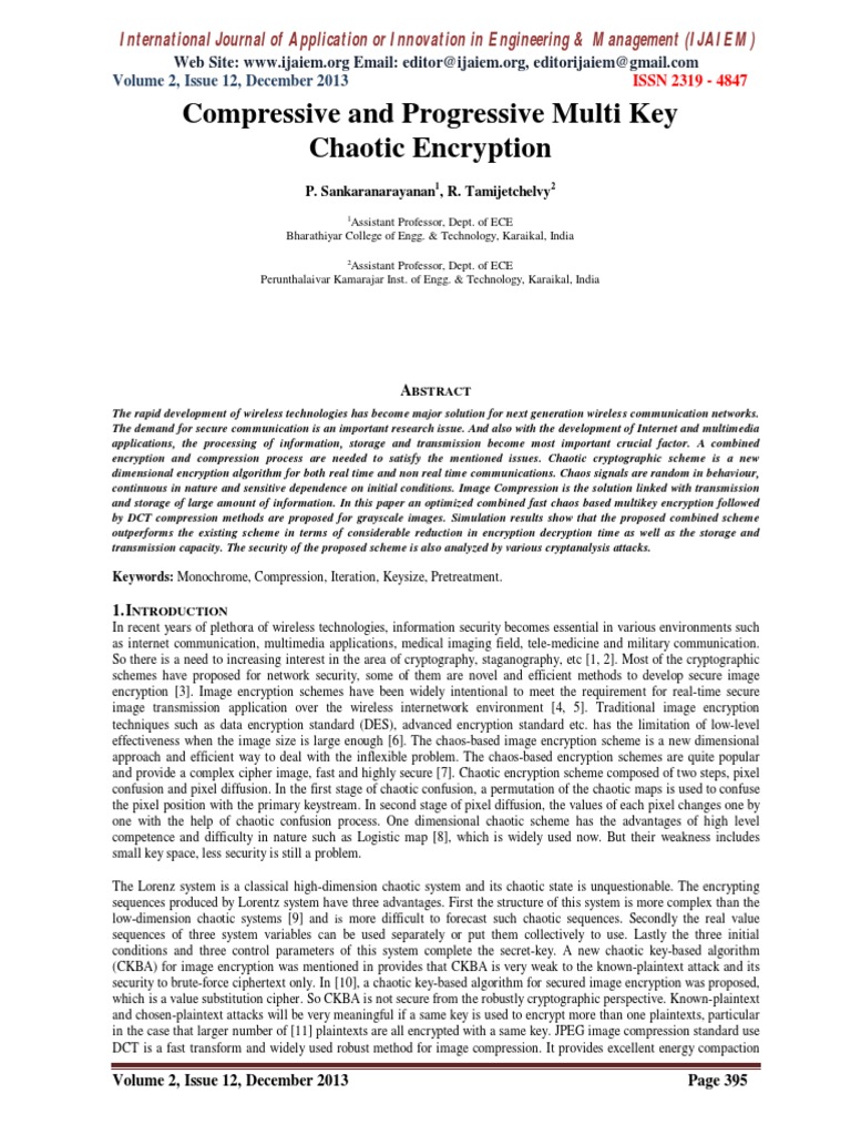 Compressive and Progressive Multi Key Chaotic Encryption | PDF | Data Compression | Chaos Theory