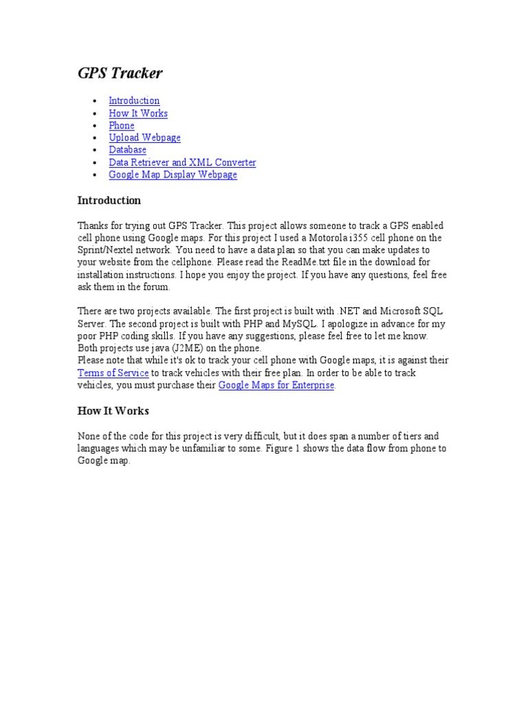 Gps Tracker | PDF | Microsoft Sql Server | Php