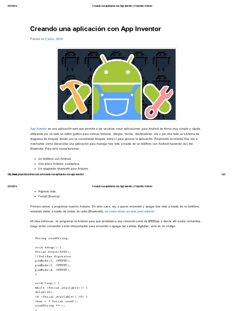 Creando Una Aplicación Con App Inventor - Proyectos Arduino | PDF ...