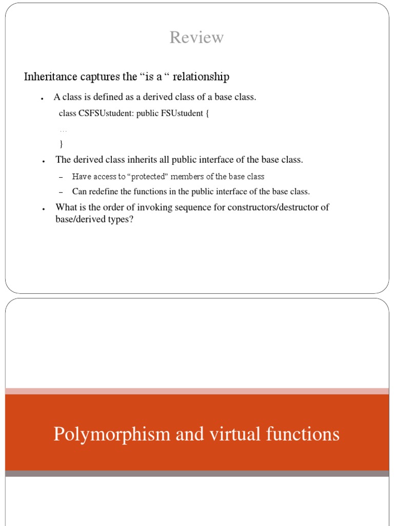 Review Inheritance Captures The Is A Relationship Pdf Class Computer Programming