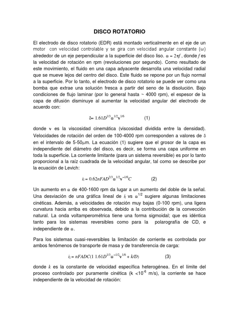 Disco Rotatorio | PDF | Viscosidad | Velocidad