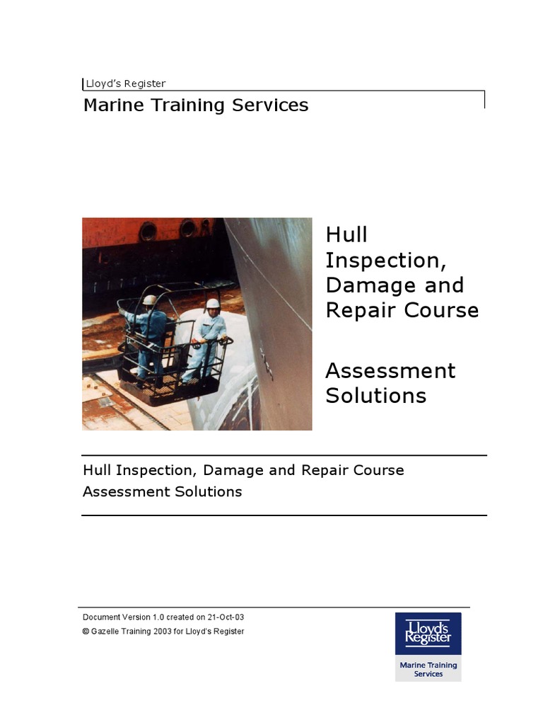 Hull Inspection Assessment - Solutions | PDF | Hull (Watercraft) | Bending