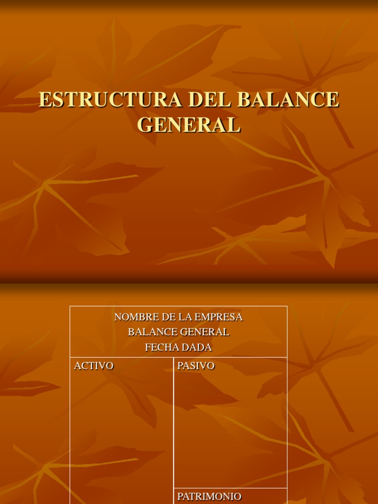 Estructura Del Balance General | PDF