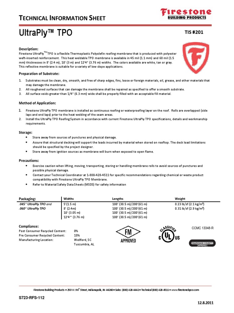 Firestone Membrane | PDF | Roof | Welding