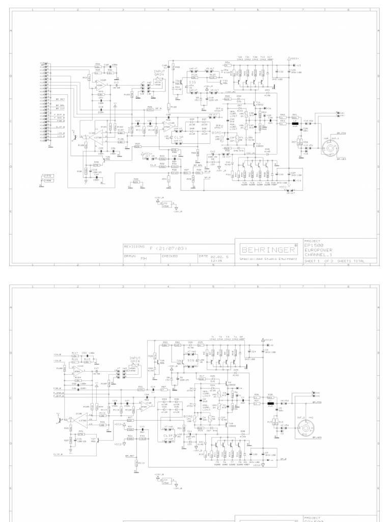 Behringer Ep1500 Power Amplifier Schematic | PDF