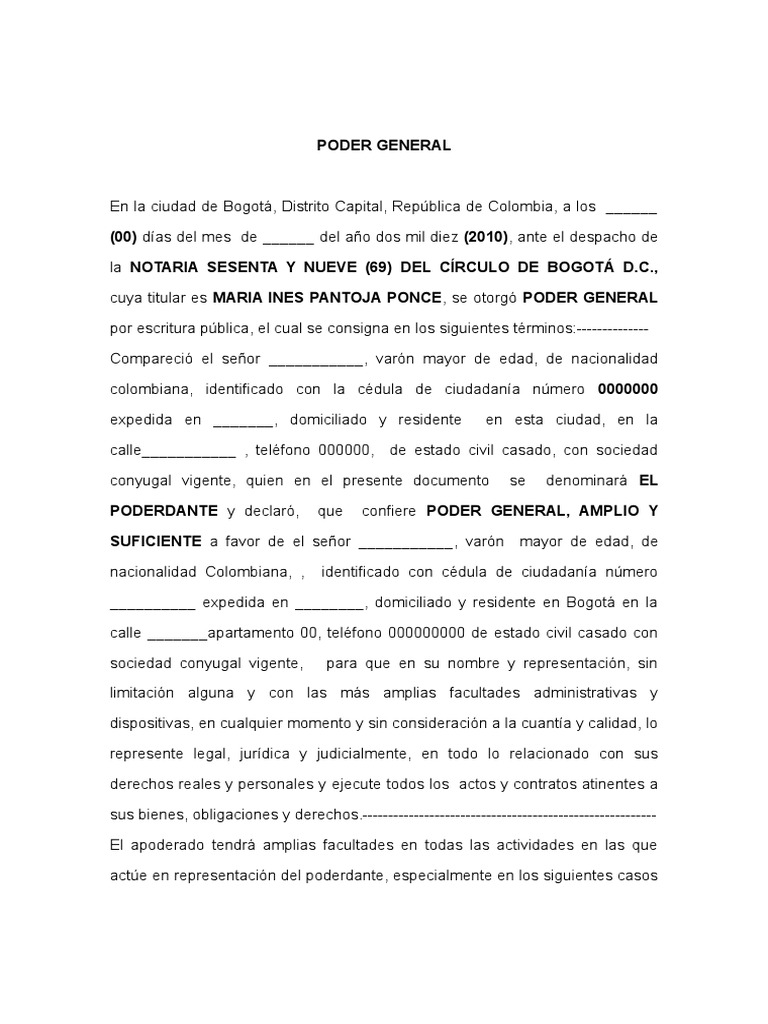 Poder General | PDF | Bancario | Derecho privado