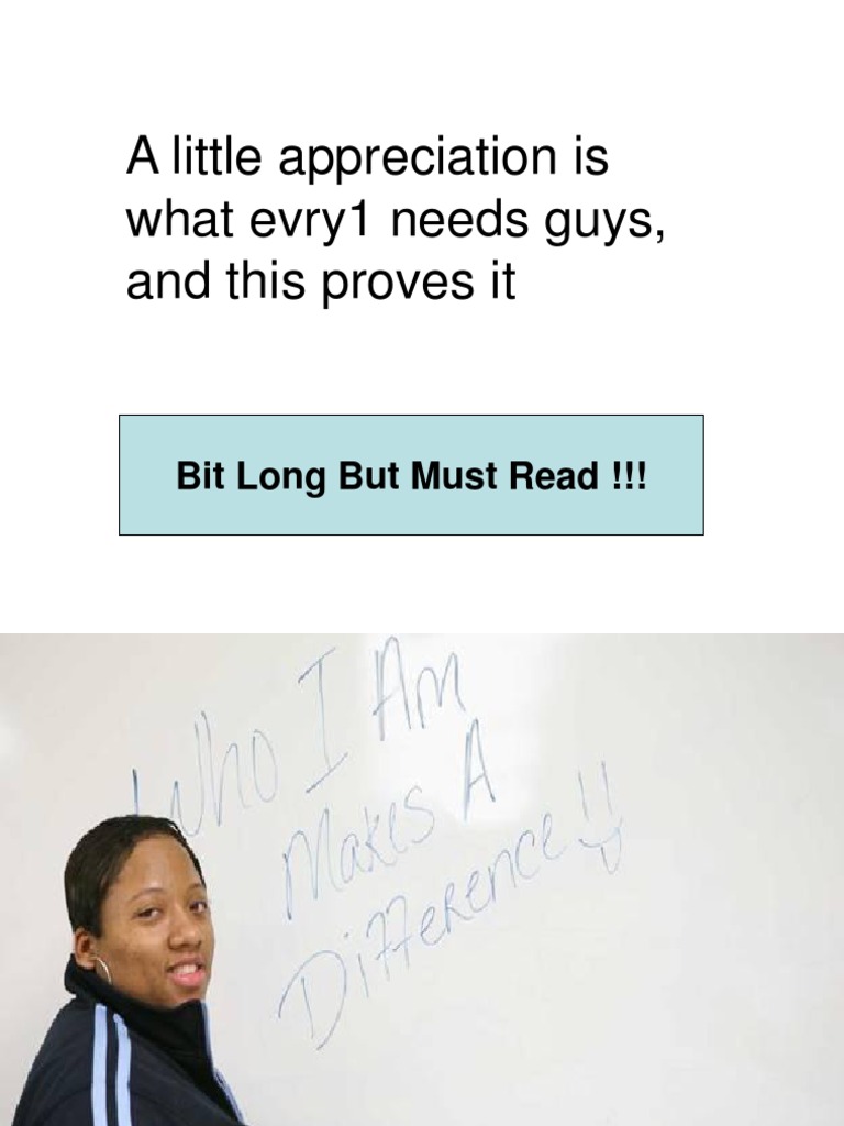 A Little Appreciation Is What Evry1 Needs Guys, and This Proves It | PDF