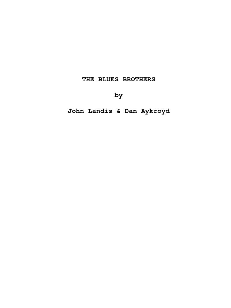 Blues Brothers Film Script | PDF