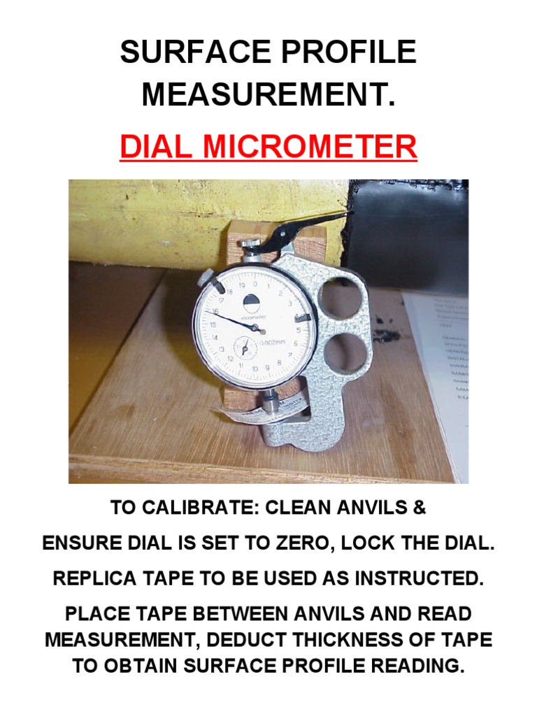 Surface Profile Measurement Dial Micrometer P | PDF