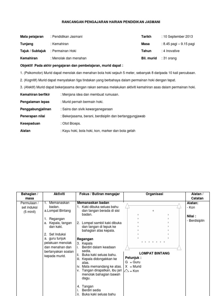 RPH Hoki - Menolak Dan Menahan | PDF