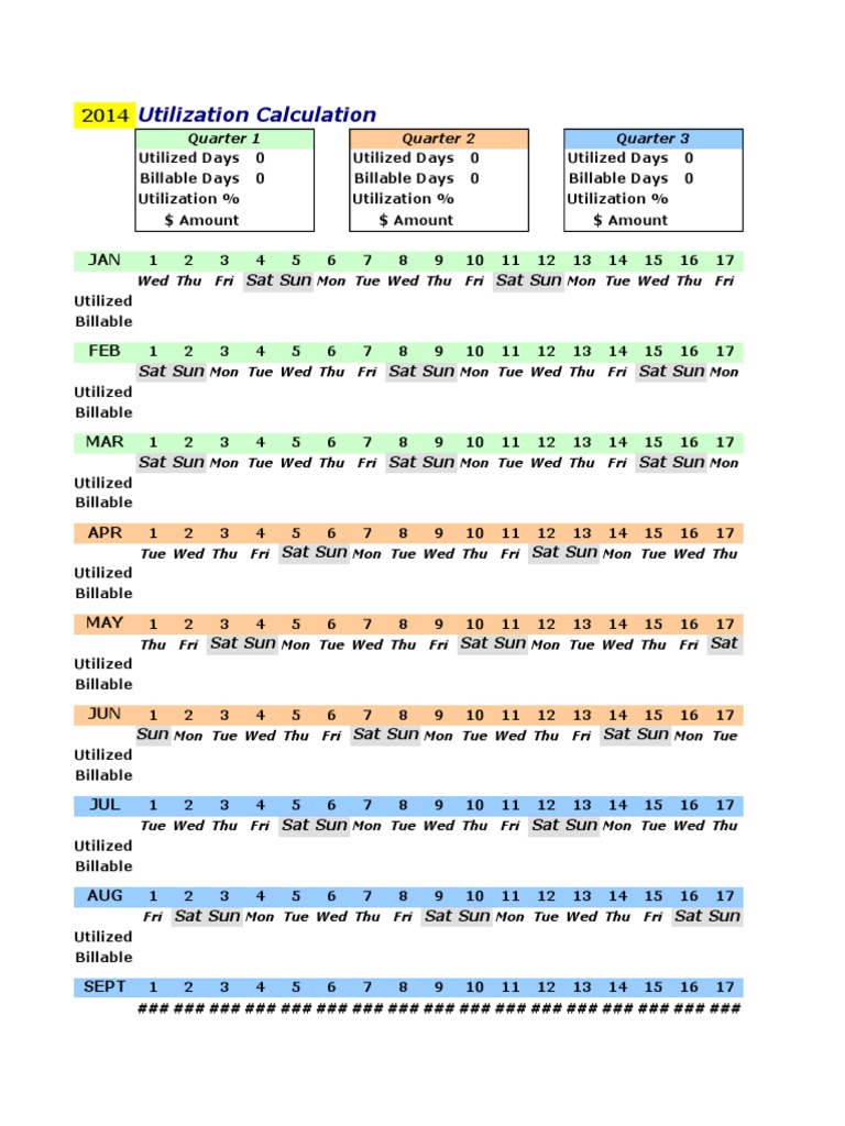 2014 Utilization Calculation Report | PDF | Career & Growth