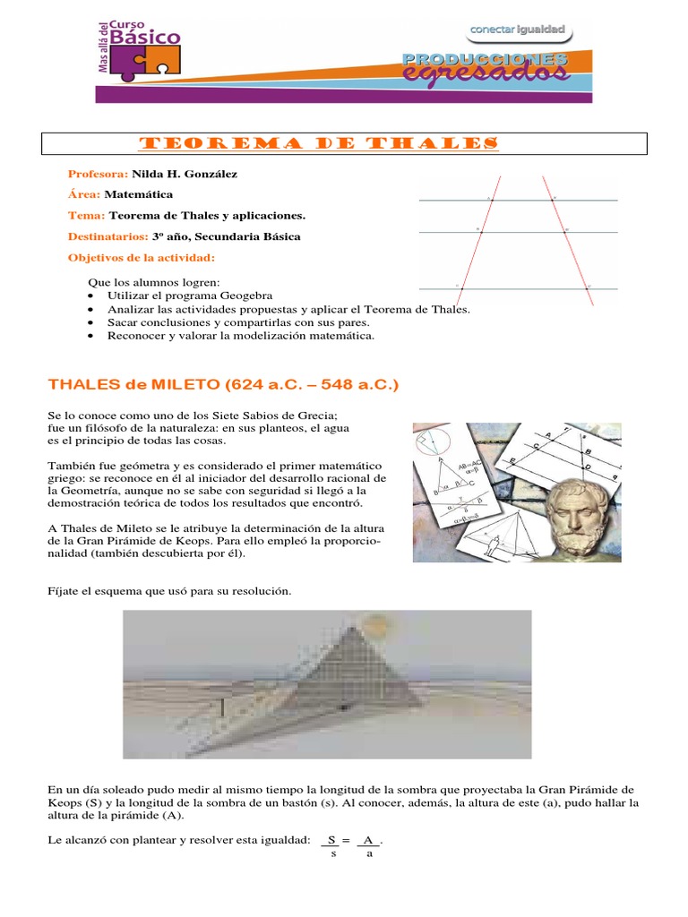 Actividades Del Teorema de Thales | PDF