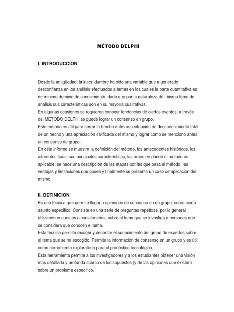 Método Delphi | PDF | Cuestionario | Science