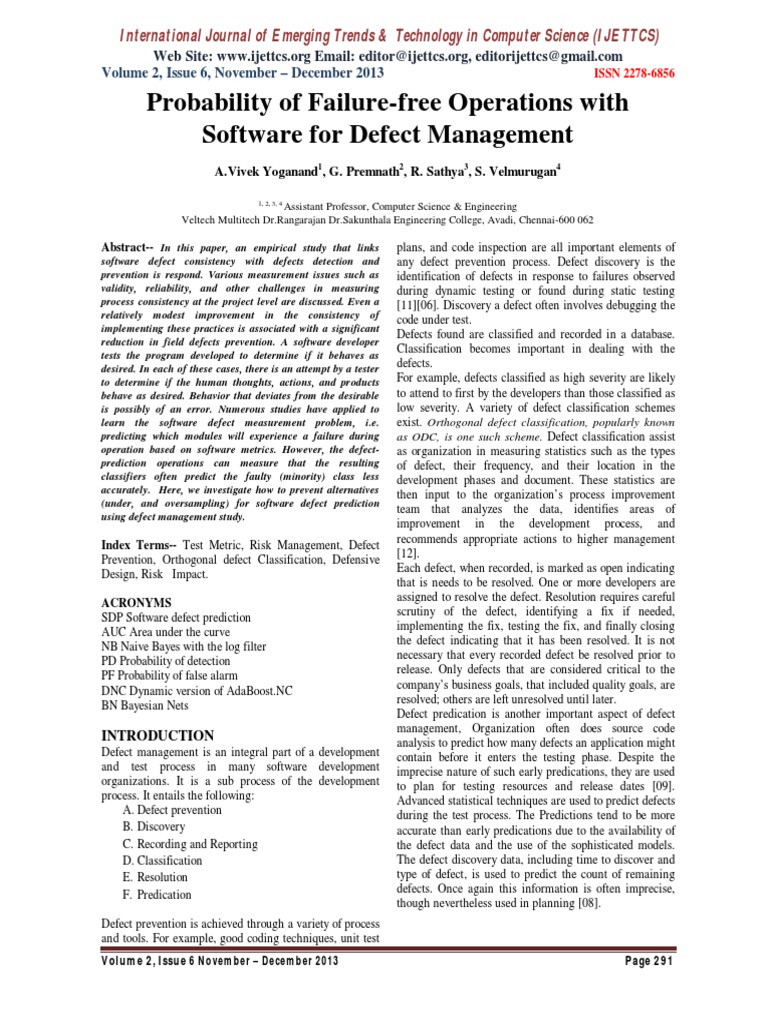 Probability of Failure-Free Operations With Software For Defect ...