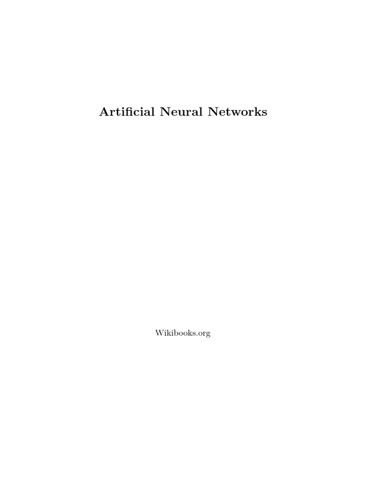 Artificial Neural Networks | PDF