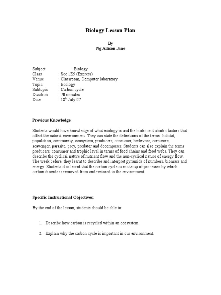 Biology Lesson Plan-Comp Lab-7 | PDF | Oceanography | Ecology