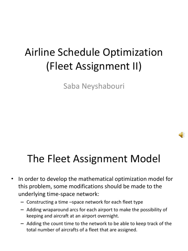 Video Airline Schedule Optimization (Fleet Assignment II) | PDF ...