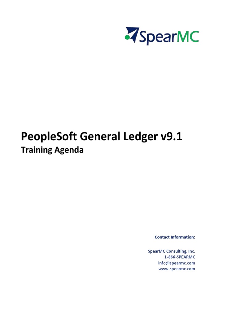 PeopleSoft General Ledger v9.1 - Training Agenda | PDF | Information ...
