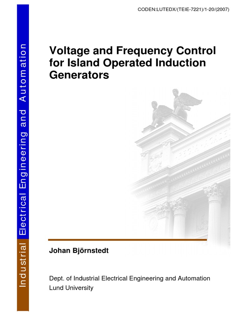 Voltage and Frequency Control for Induction Generators | PDF | Electric ...