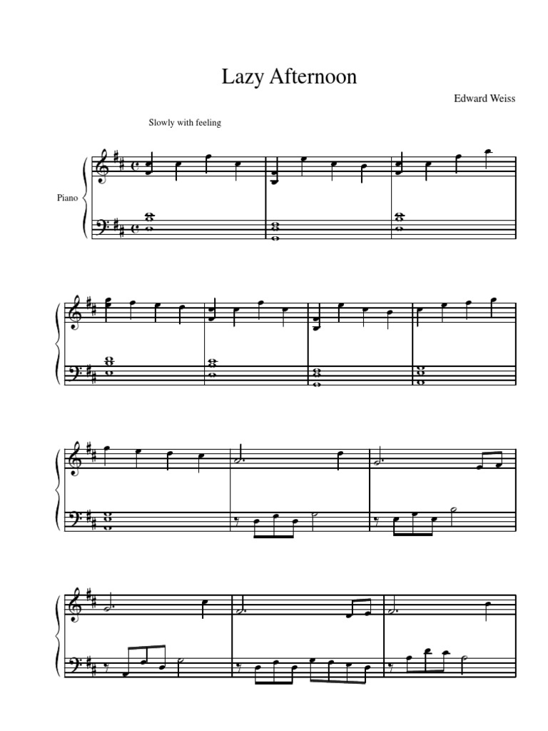 Lazy Afternoon Pdf