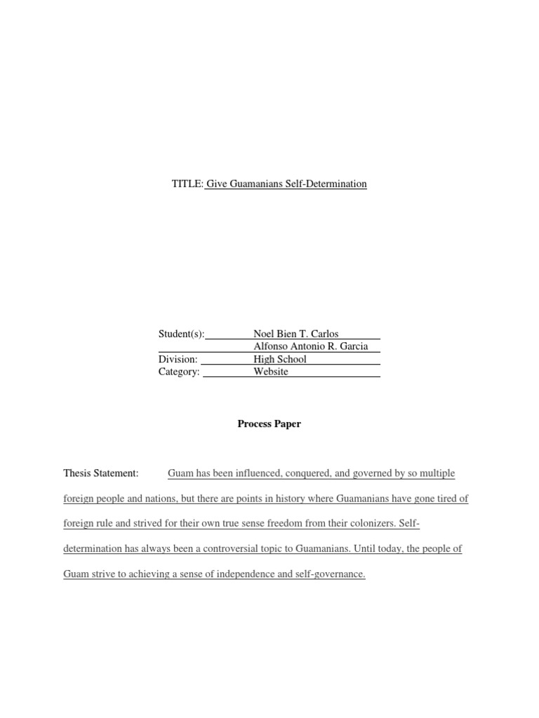 Guam History Day Process Paper | PDF | Guam | Social Institutions