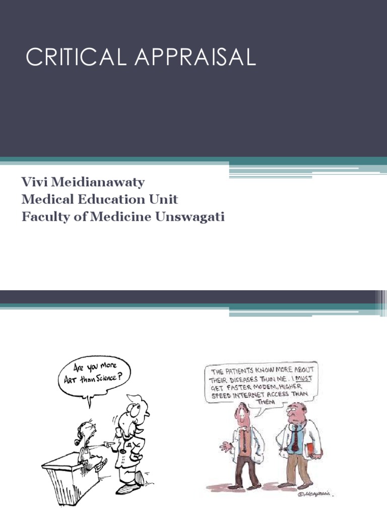 Critical Appraisal | Evidence Based Practice | Evidence Based Medicine