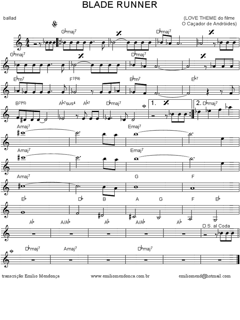 Blade Runner Love Theme SheetMusicCC | PDF
