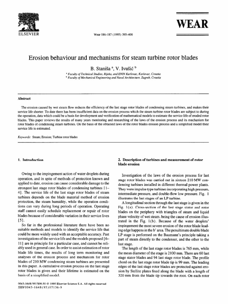 Erosion Mechanisms in Steam Turbine Blades | PDF | Turbine | Erosion