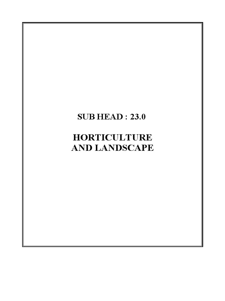 CPWD Horticulture Specifications 2009 | PDF | Lawn | Manure