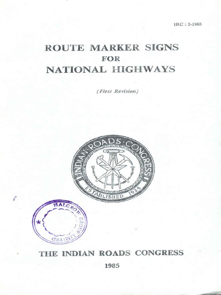 IRC-2-1968 Route Marker Signs For National Highways | PDF | Business