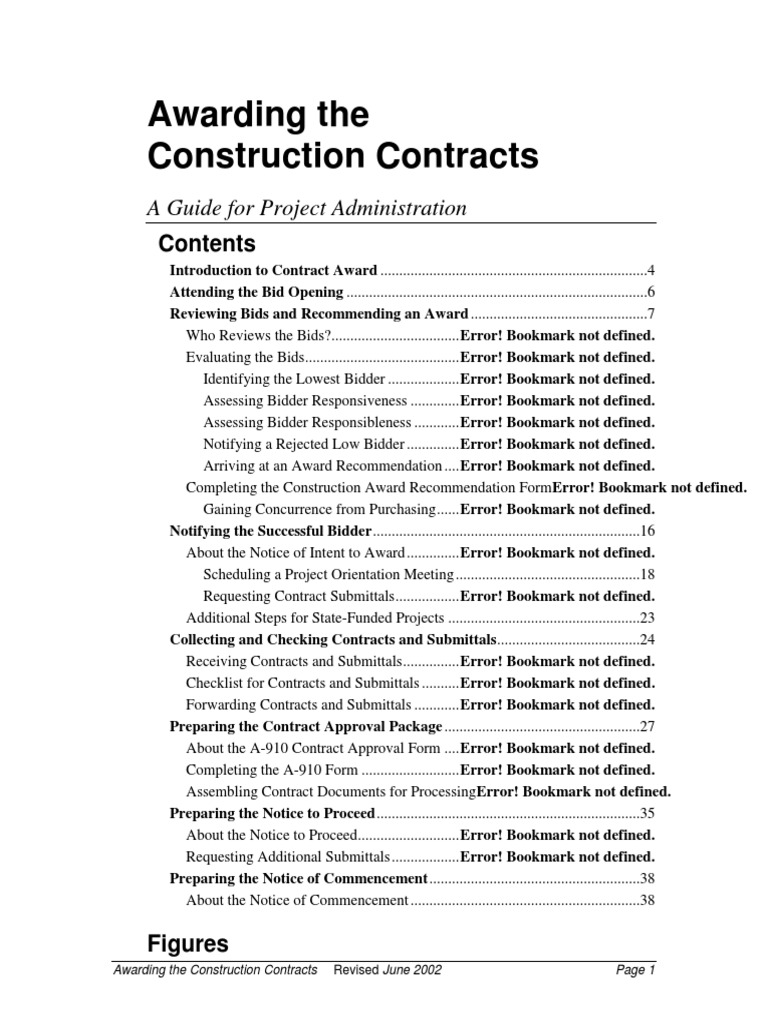 Construction Contract Award Guide | PDF