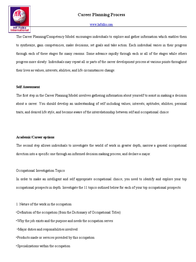 Career Planning Process | PDF