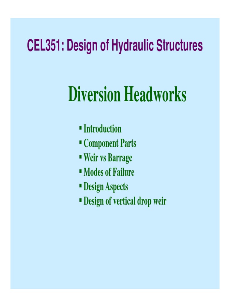 Overview of Diversion Headworks Design | PDF