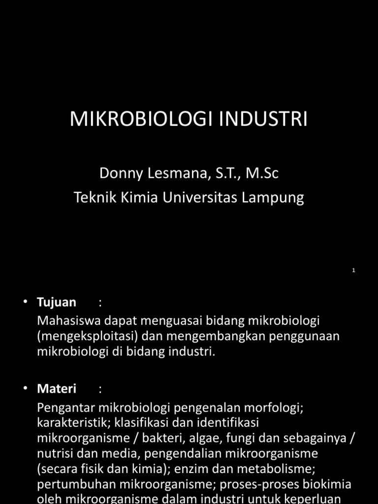 Mikrobiologi untuk Mahasiswa Teknik | PDF