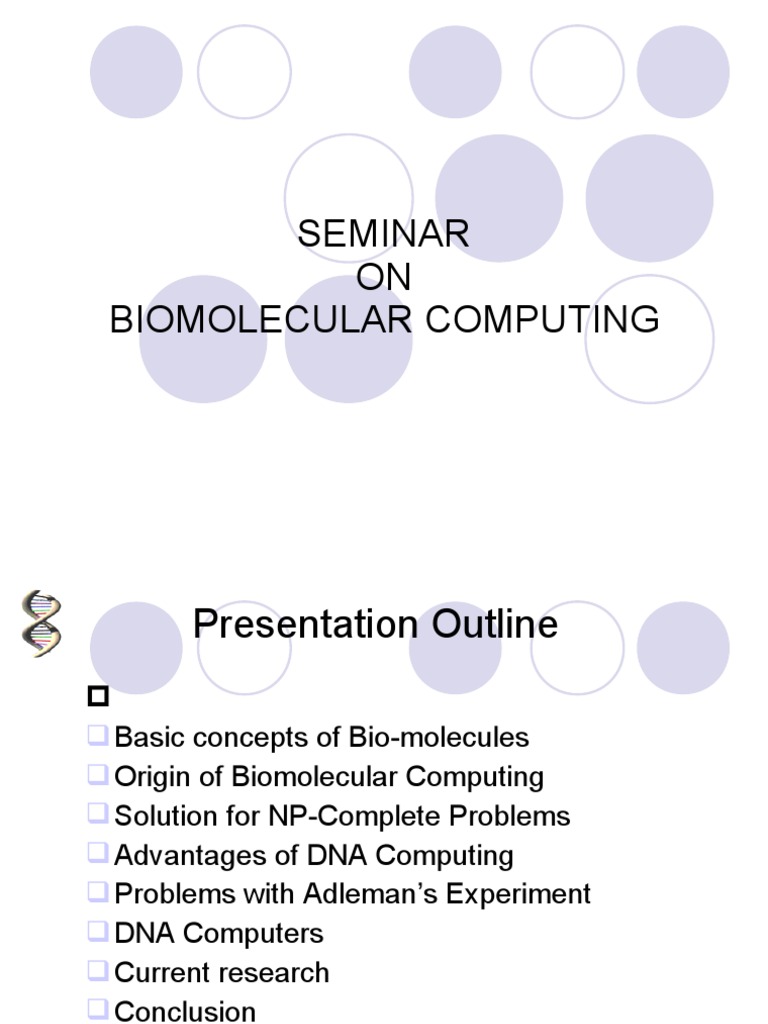 Seminar ON Biomolecular Computing | PDF | Dna | Molecular Biology