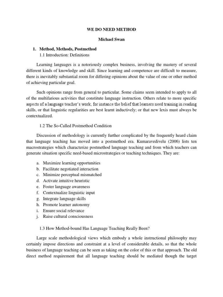 We Do Need Method | PDF | Language Education | Language Acquisition