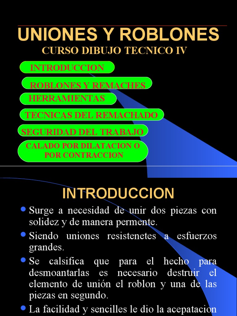 Uniones y Roblones | PDF | Remache | Perforar