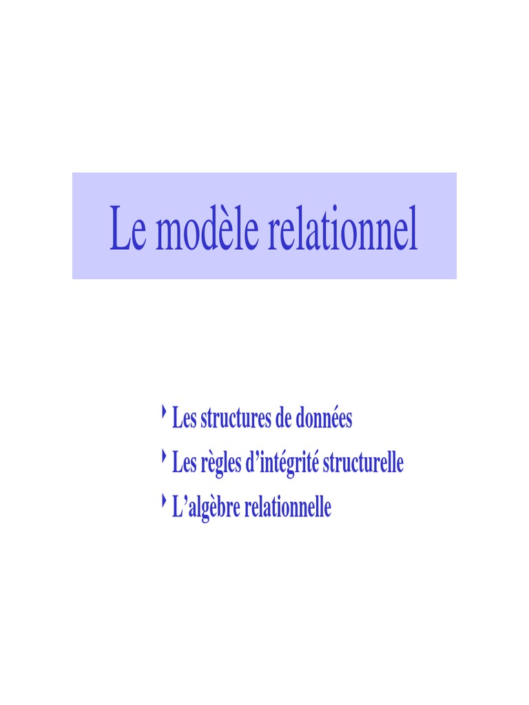 cours-algebre-relationnelle.pdf | Modèle relationnel | Base de données relationnelle