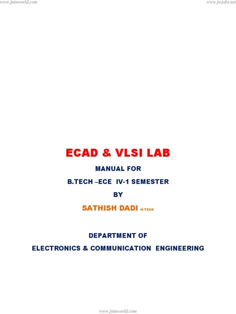 Ecad and Vlsi Lab Manual | PDF