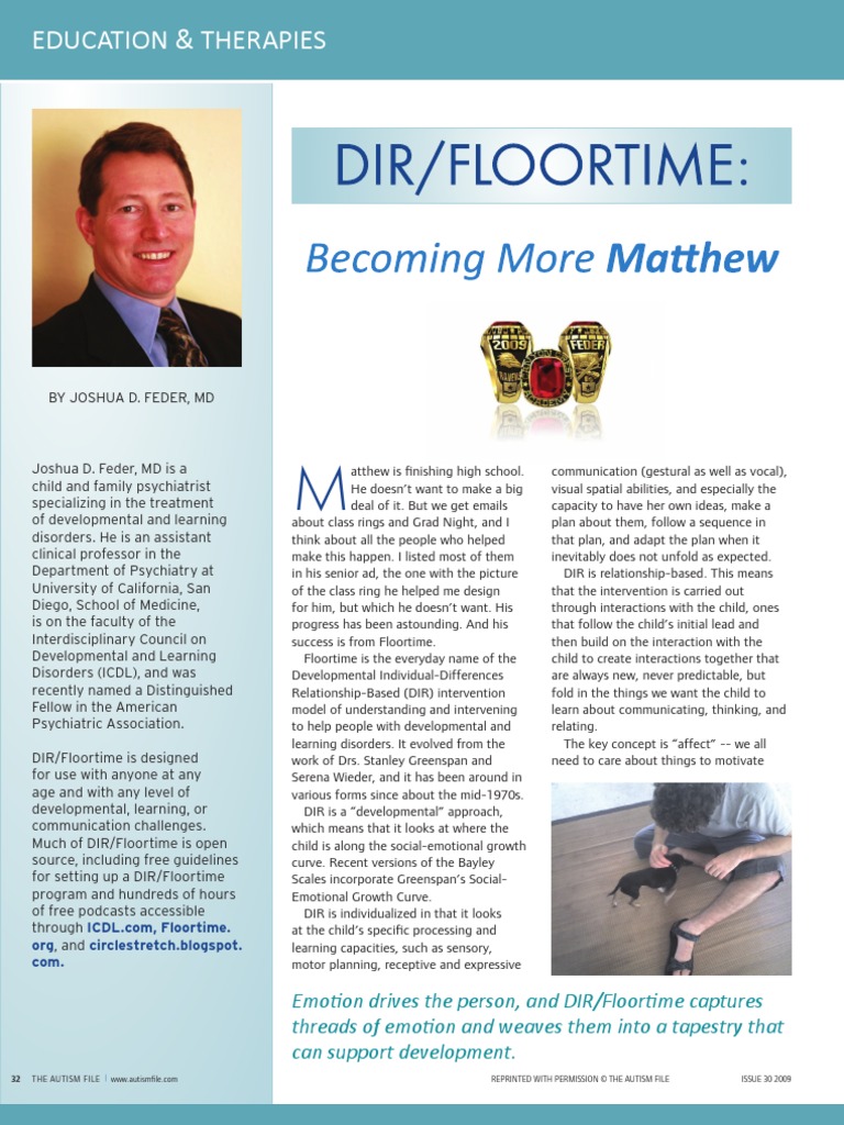 DIR/Floortime: Becoming More Matthew by Joshua Feder, MD | PDF | Human ...