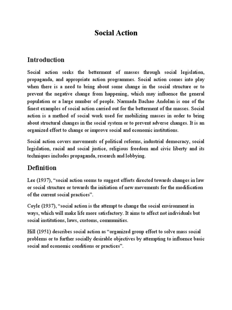 Social Action | PDF | Social Work | Community