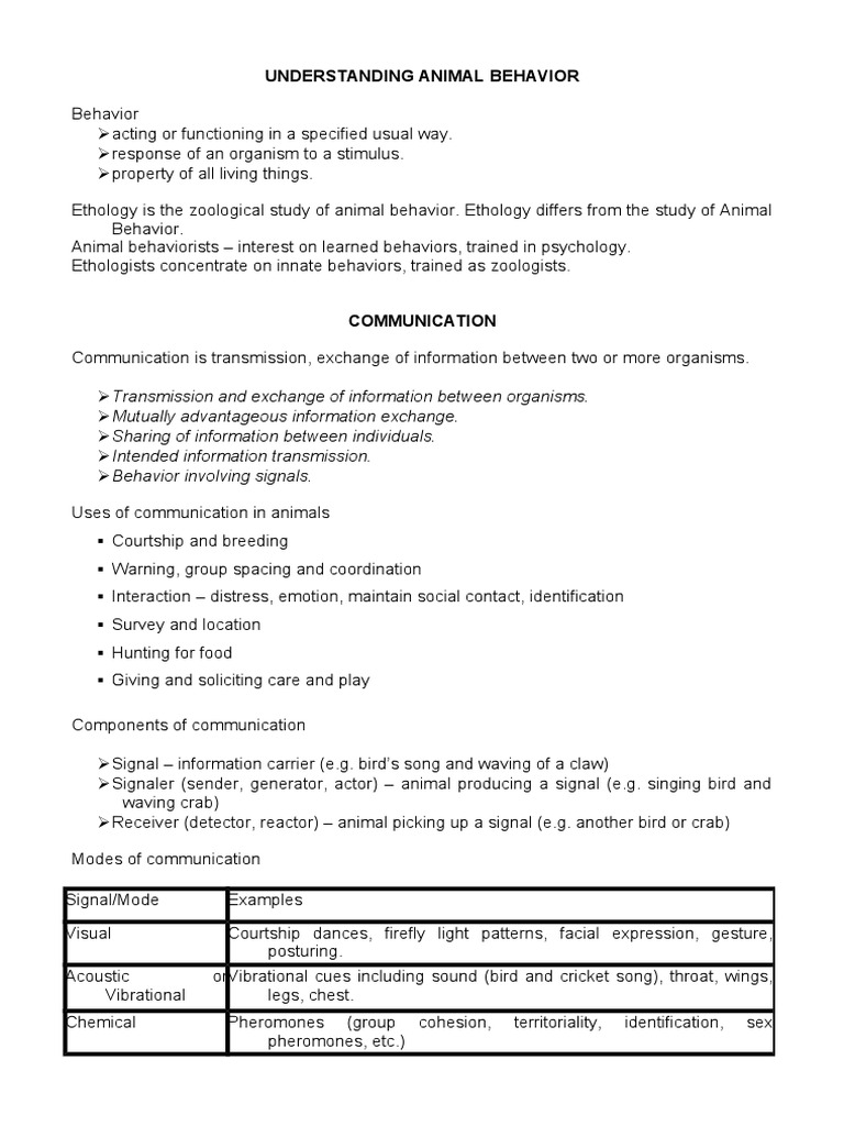 01 Animal Behavior | PDF | Predation | Classical Conditioning