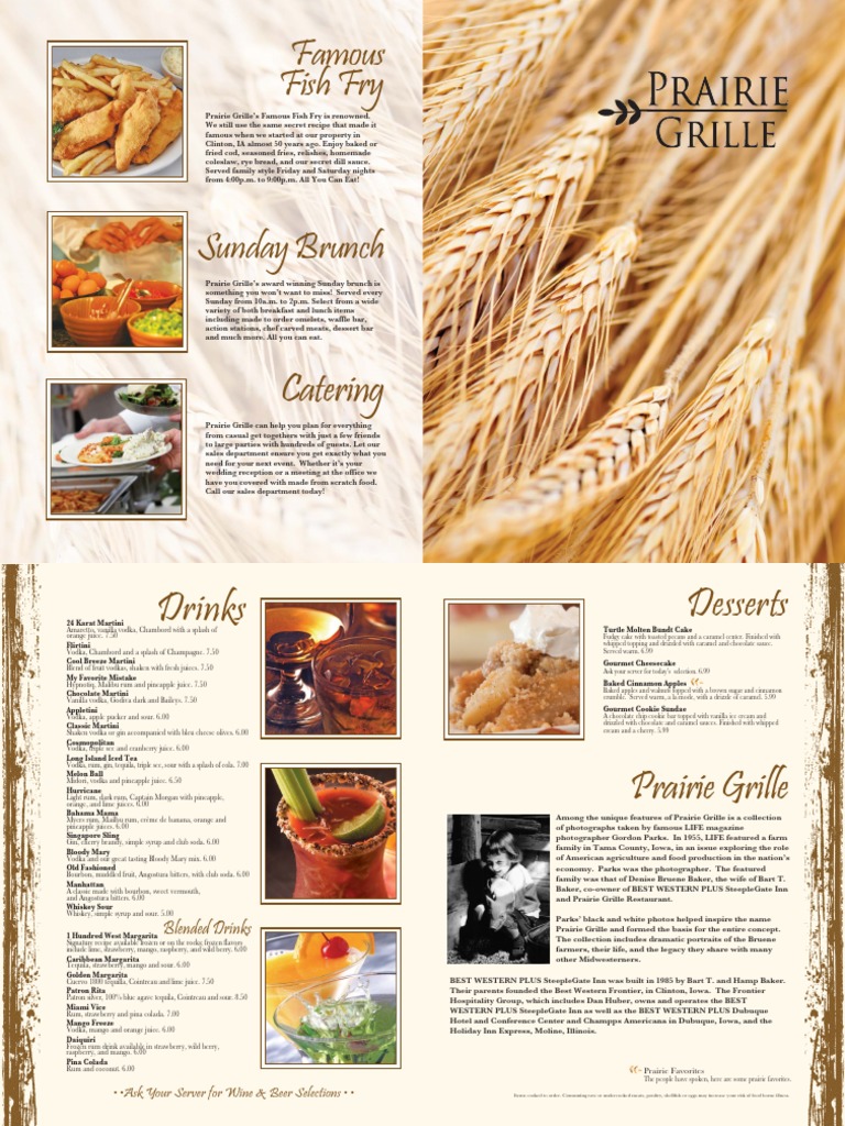Prairie Grille Menu 2014 | PDF | Salad | Hamburgers