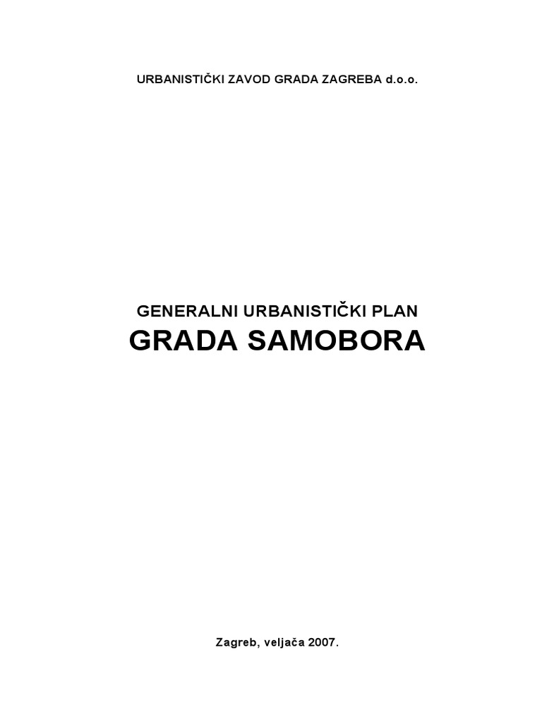 Generalni Urbanistički Plan Grada Samobora | PDF
