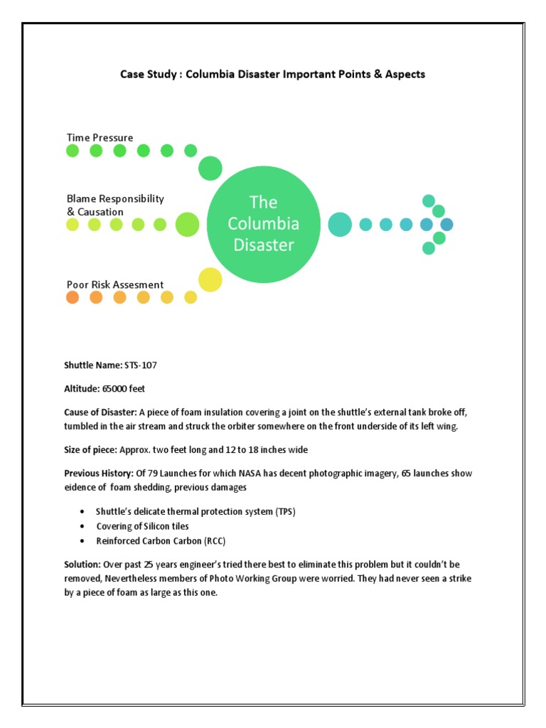 Case Study of Columbia Disaster | PDF