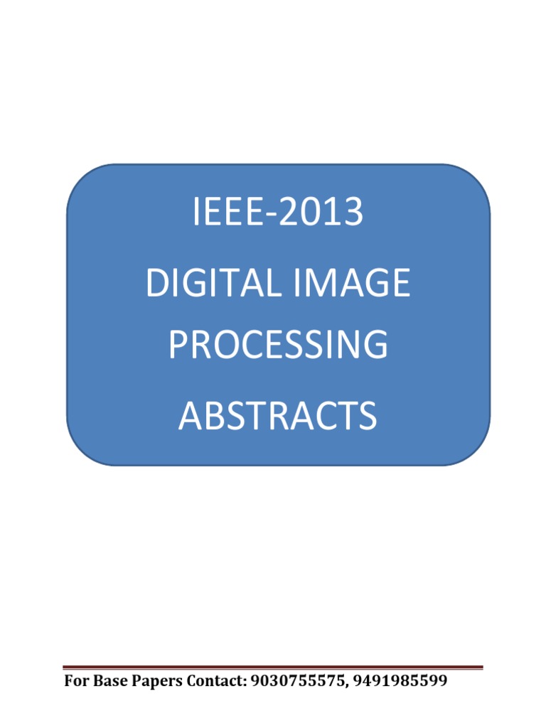 Vision Tek Ieee 2013 Dip Projects | PDF | Image Segmentation | Stereoscopy